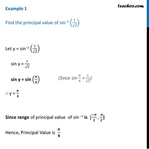 example 1 find principal value of sin 1 1 root 2 examples