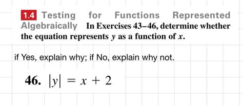 solved 1 4 testing for functions represented algebraically