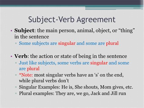 Subject Verb Agreement