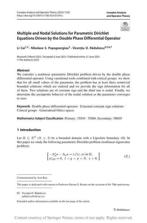 pdf multiple and nodal solutions for parametric dirichlet equations driven by the double phase