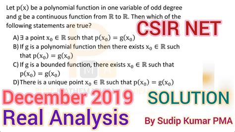 csir net december 2019 real analysis solution mathematics solution part c by sudip kumar