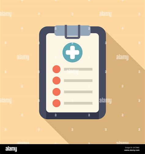 Vector Illustration Of A Medical Clipboard With Check Marks On A Beige