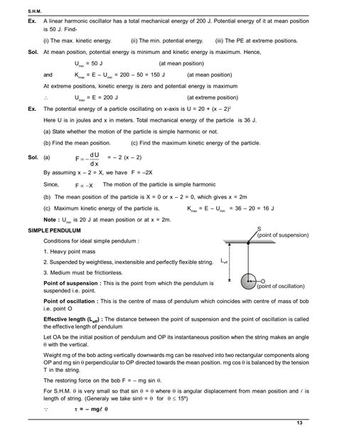 Oscillations Class 11 Simple Harmonic Motion Notes For IIT JEE NEET