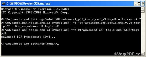 set a user password of pdf using command line verypdf knowledge base