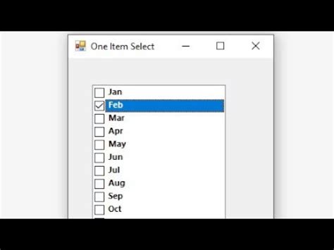 How To Check Only One Item In Checkedlistbox VB Net YouTube