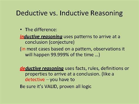 deductive vs inductive reasoning the difference inductive reasoning
