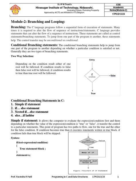 1 sem pdf control flow c programming language