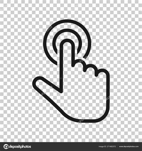 Click Mouse Icon In Transparent Style Pointer Vector Illustration On