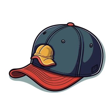 모자 로고 디자인 클립 아트와 야구 모자의 그림 벡터 고립 된 만화 야구 모자와 스티커 디자인 상표 PNG 일러스트 및