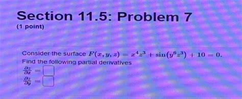 solved section 11 5 problem 7 1 point consider the