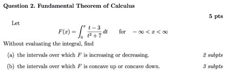 solved question 2 fundamental theorem of calculus 5 pts let