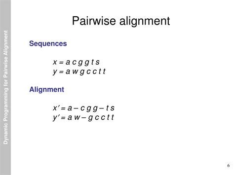 ppt dynamic programming for pairwise alignment powerpoint presentation id 3871414
