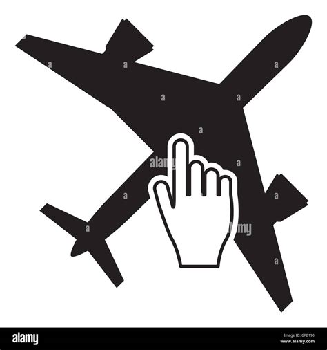 Airplane And Hand Pointer Icon Stock Vector Image Art Alamy
