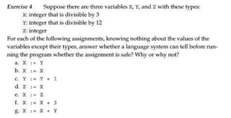solved suppose three variables x y z types x integer divisible 3 y integer divisible 12 z