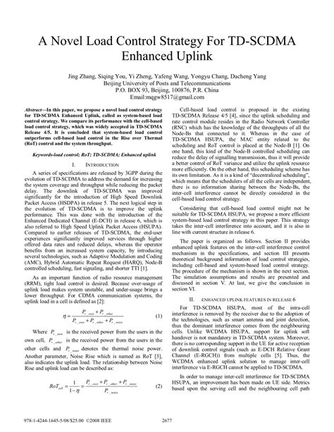 pdf a novel load control strategy for td scdma enhanced uplink