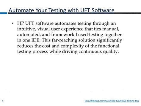 hp unified functional testing uft online training course
