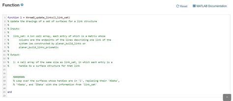 solved function c reset matlab documentation 1 function l