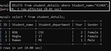 mysql delete statement
