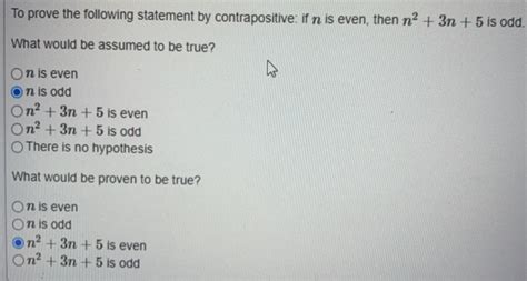 solved to prove the following statement by contrapositive