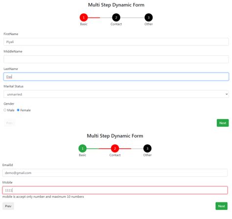 multi step dynamic form in angular