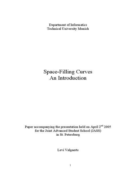 space filling curves an introduction department of informatics technical university munich