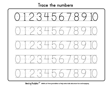 Free Number Tracing Printables