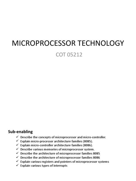 microprocessor technology 1 pdf central processing unit microcontroller