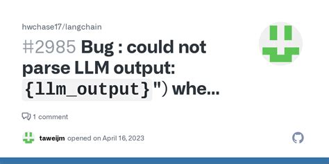 bug could not parse llm output `{llm output}` when i run the same question several times