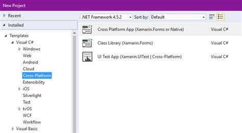 Visual Studio Xamarin Cross Platform Template Missing After Updating