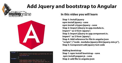 angular 7 lesson 4 how to add jquery and bootstrap to angular app myzingonline