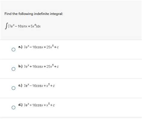 solved find indefinite integrals of exponential