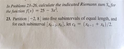 solved in problems 23 26 calculate the indicated riemann