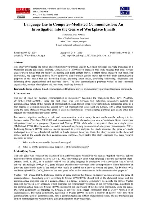 pdf language use in computer mediated communication an investigation into the genre of