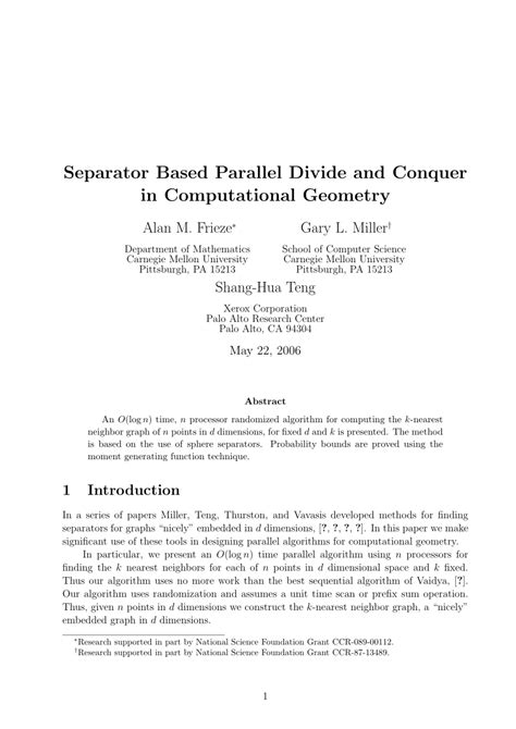 pdf separator based parallel divide and conquer in computational geometry