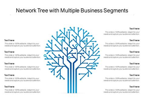 Network Tree With Multiple Business Segments PowerPoint Slide
