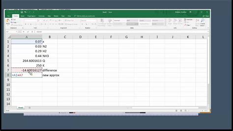 iterative calculations in excel to solve equilibrium problems youtube