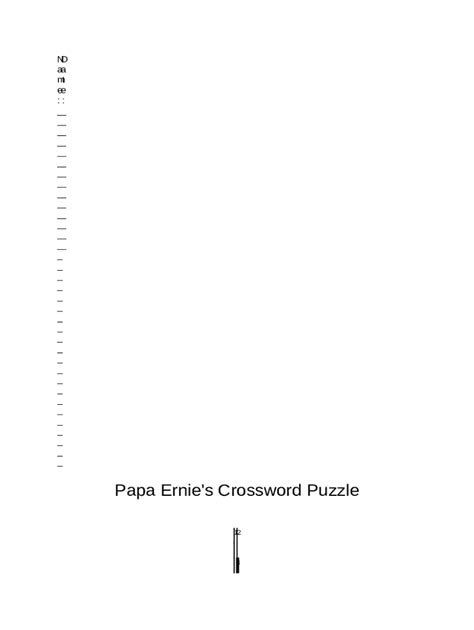 Papa Ernie S Crossword Puzzle Doc Template PdfFiller