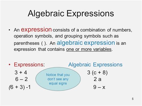 3 a algebraic expressions mrs nowak s homeroom