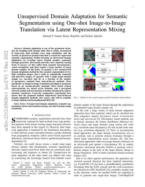pdf unsupervised domain adaptation for semantic segmentation using one shot image to image