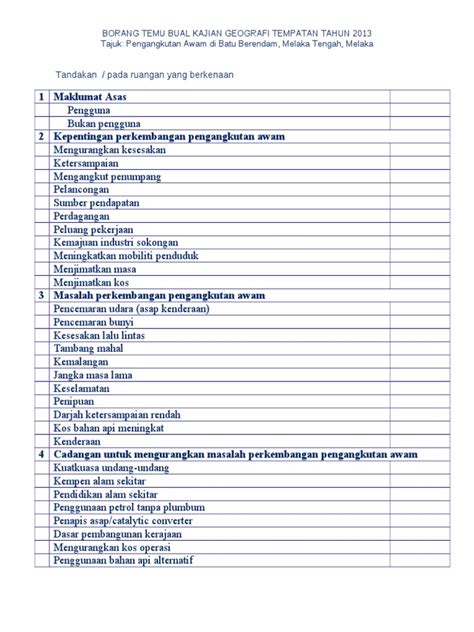 PDF Borang Soal Selidik Geo DOKUMEN TIPS