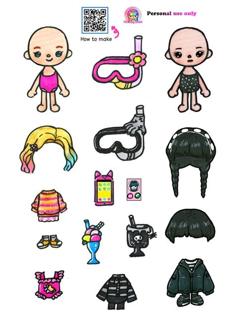 Wednesday Enid Summer Play Time Paper Diy Printables Pinkpingdoll S