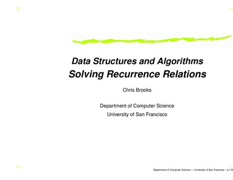 solving recurrence relations data structures and algorithm analysis cs 245 docsity