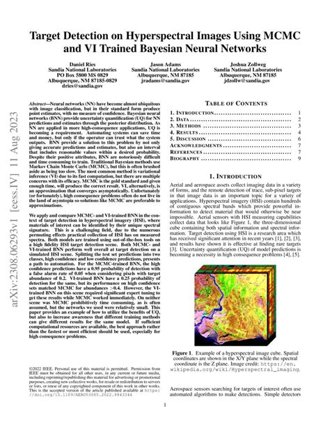 target detection on hyperspectral images using mcmc and vi trained bayesian neural networks deepai