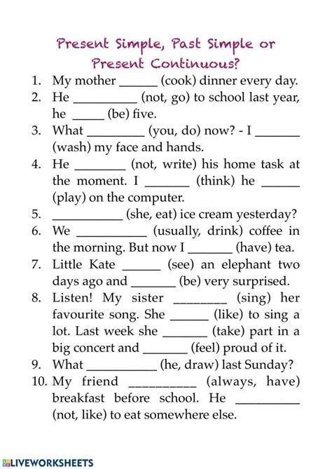 Present Simple Past Simple Present Continuous English Grammar
