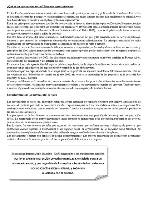 ¿qué Es Un Movimiento Social Aproximaciones Pdf Movimientos Sociales Sociedad