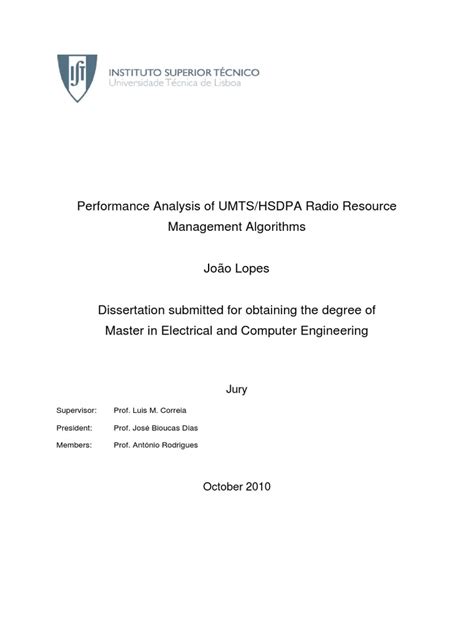 msc joao lopes performance analysis of umts hsdpa rrm algorithms pdf high speed packet