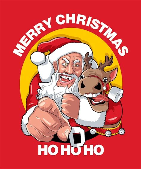 Premium Vector Merry Christmas Ho Ho Ho