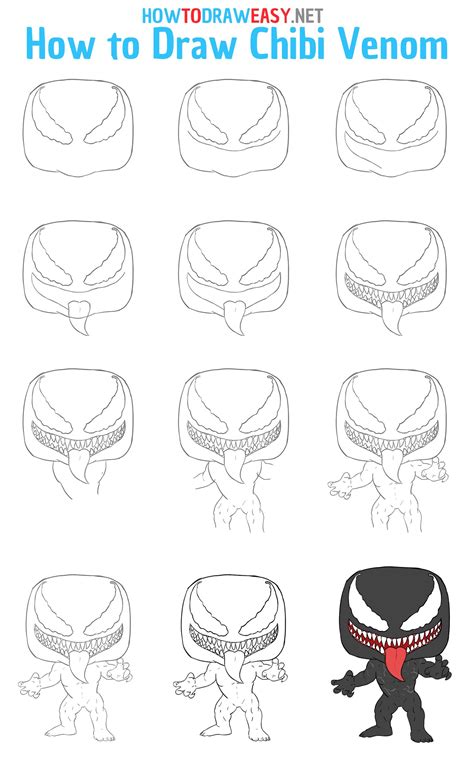 How To Draw Venom Step By Step Easy