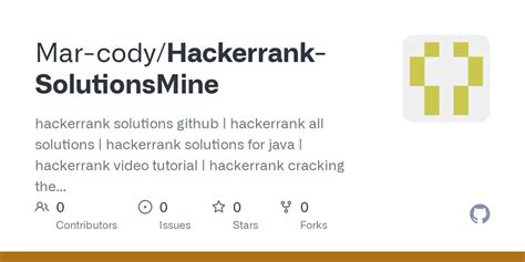 github mar cody hackerrank solutionsmine hackerrank solutions github hackerrank all