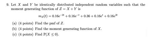 solved 9 let x and y be identically distributed independent